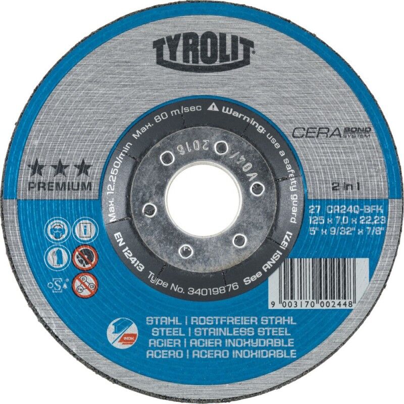 Disque abrasif Cerabond 125x7,0mm Tyrolit