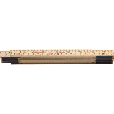 Mètre pliant bouleau 2mx17mm naturel gradué en pouces/mm Hultafors