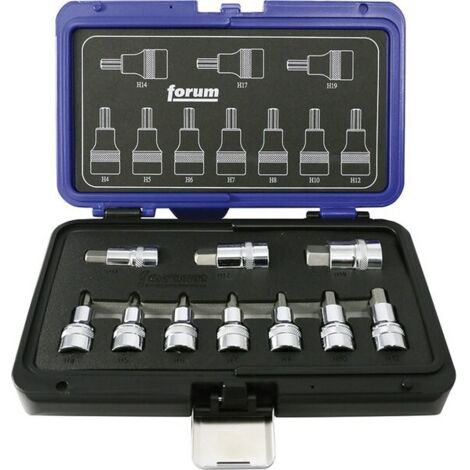 Composition embouts de vissage 1/4-1/2'' pour vis à 6 pans femelle, poli