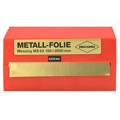 Feuille clinquant acier non allié 150x2500x0,025mm RECORD 1 PCS
