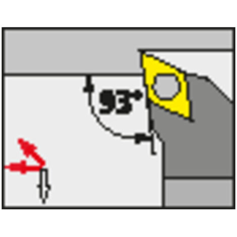 Porte-outils ISO 93° PDJNR/L, Désignation : PDJNR 2525 M15, Queue vierkant 25 x 25 mm ...