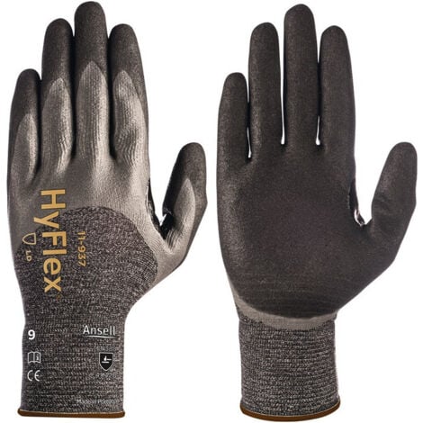 Gant de protection anti-coupures HyFlex 11-937 Taille 8 noir/gris EN 388 Kat.II Ansell (Par 12)