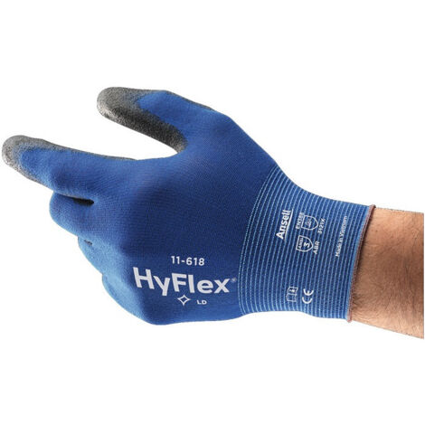 Gant HyFlex® 11-618 Taille 7 bleu/noir EN 388 PSA II Nyl.m.PU ANSELL (Par 12)