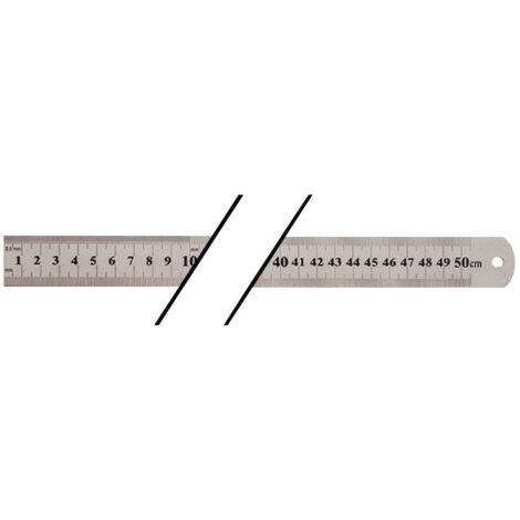 Règle en métal L.500mm acier division B -mm/1/2mm