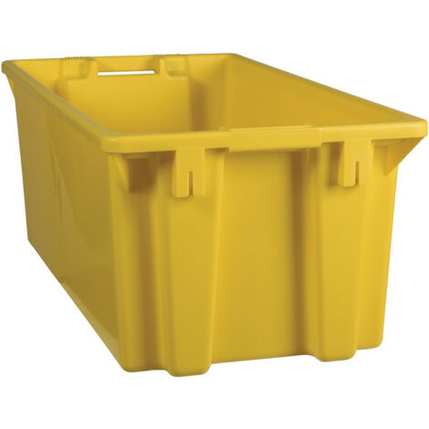 Bac de manutention emboîtable en plastique jaune 800x400x300mm de tri ...