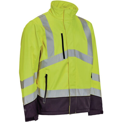 Veste softshell haute visibilité VISIBLE XTREME Taille L jaune/noir ...