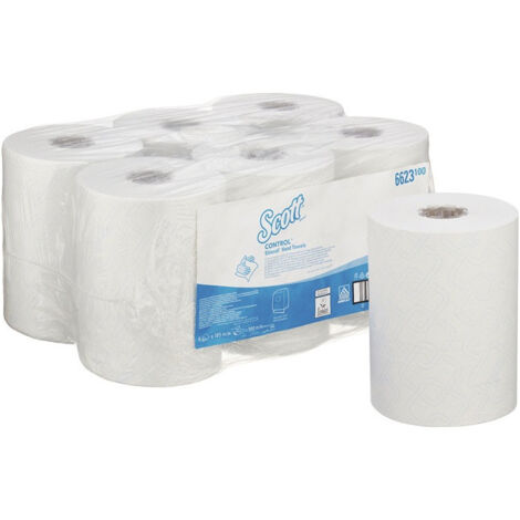 Essuie-mains en rouleau Scott® Control™ 1 épaisseur blanc L ca.165mxl ...
