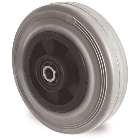 Roue D.100mm Trgf.75kg VG gris Axe D.8mm Longueur moyeu 40mm PROMAT