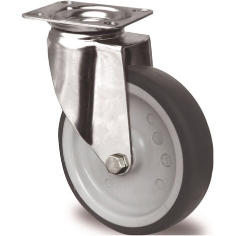 Roulette pivotante D.100mm Trgf.100kg avec platine platine L.67mm à ...