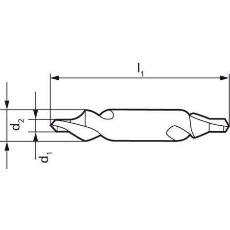 Foret à centrer sans méplat DIN333 HSS forme R type N 60° 2,50mm ...