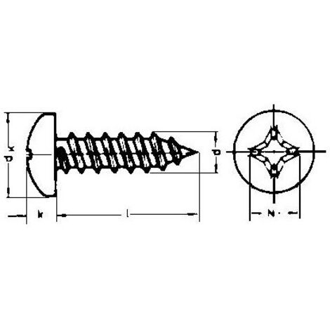 Vis taraudeuse DIN 7981 ST HDG -C-H 4,2x9,5 KP E-NORMpr (Par 100)