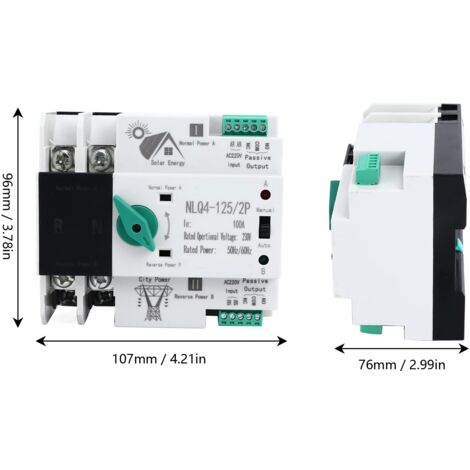 Ej.Life Dual Power Automatic Transferschalter 230 V 2P 100A PC ...