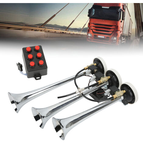 Ej.Life Lufthorn, DC 12V/24V Drei Luft Horn Hupe 145dB Drucklufthorn ...