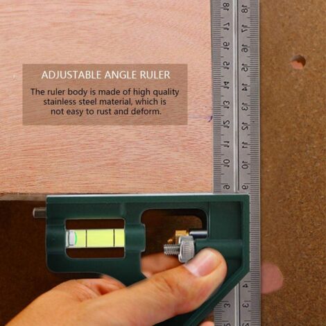 Ej.Life Verstellbares Winkel-Lineal aus Edelstahl, 45/90 Grad, 300 mm ...