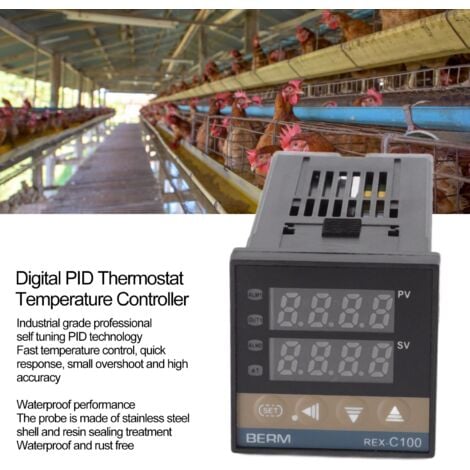 Ej.Life Smart PID-Temperaturregler-Kit, AC100-240V Digitalanzeige PID-Temperaturregler REX-C100 ...
