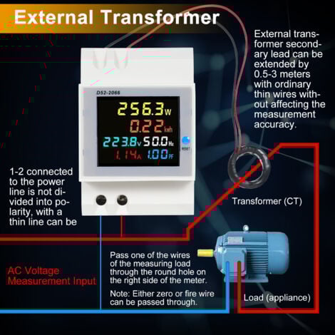 Ej.Life Einphasen-Stromzähler, AC250–450 V, 100 A, intelligenter ...