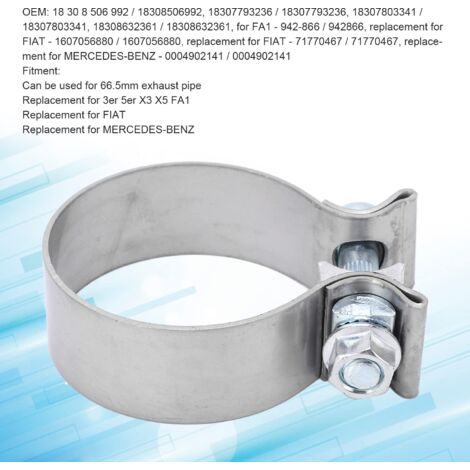 Akozon 66,5 mm/2,62 Zoll Auspuff-Verbindungsklemme Edelstahl ...