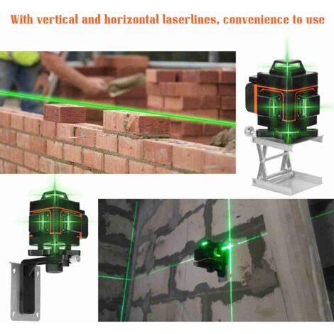 Ej.Life Laser-Wasserwaage, 4D 16 Linien, selbstnivellierende vertikale ...