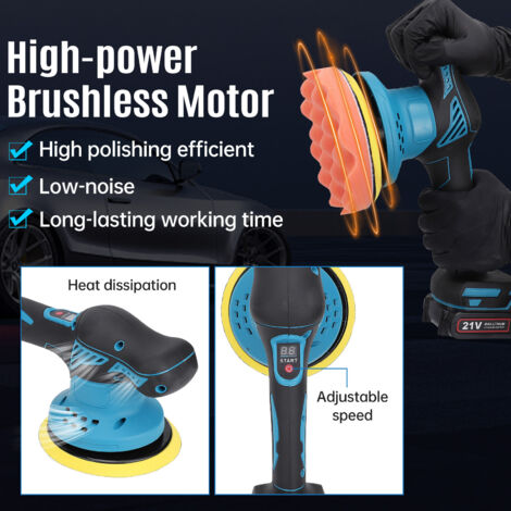 Ej.Life 21-V-Autopolierer mit 2 Akkus, bürstenloser Motor, kabelloser ...