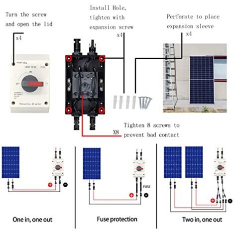 32A PV DC Trennschalter, IP66 Solar System Combiner Box Isolierter ...