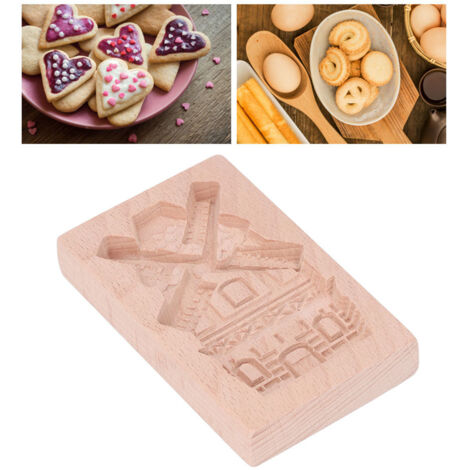 Keksform aus Holz, Keksform aus Buchenholz, leicht zu reinigen, robust ...