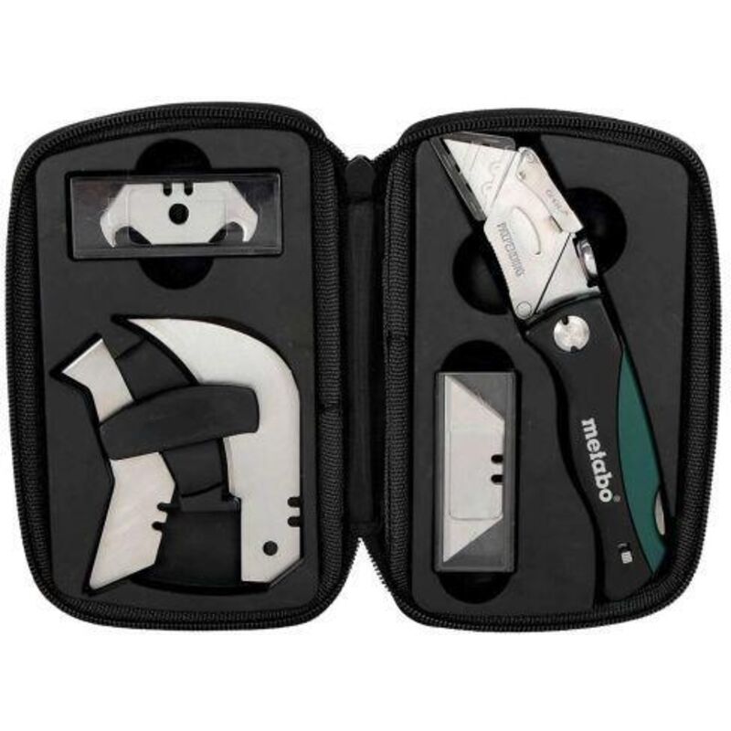 Metabo Folding Locking Utility Knife With 19 All Purpose Blades