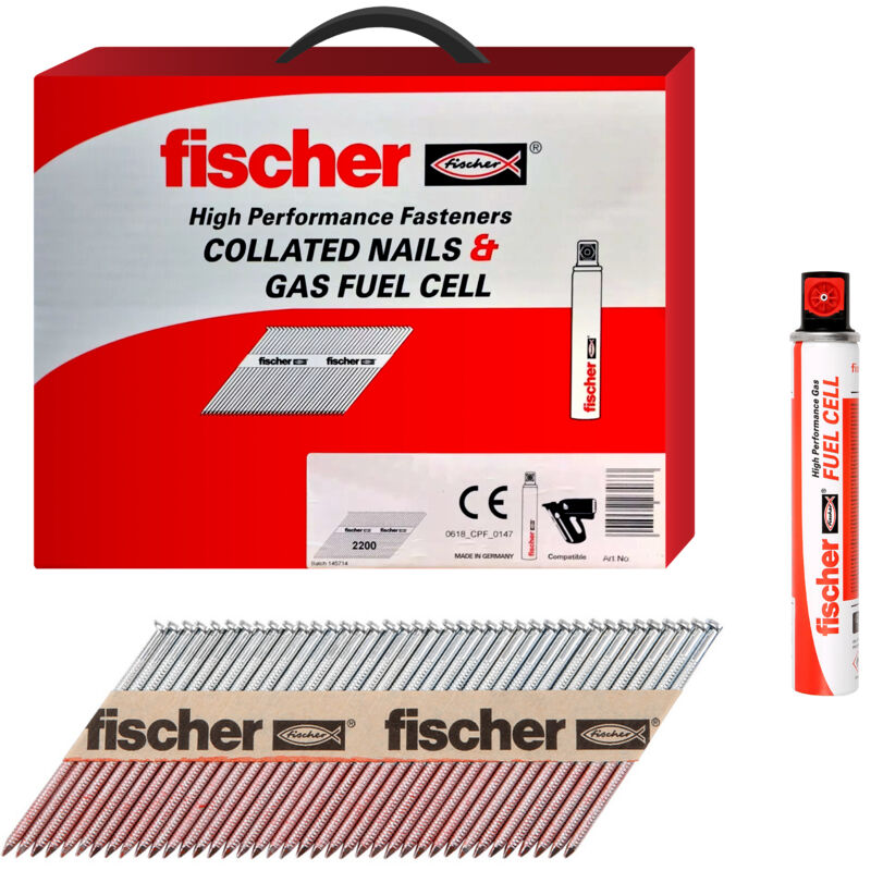Fischer 63 x 2.8 Ring Stainless Steel Nails With Gas Qty 1100