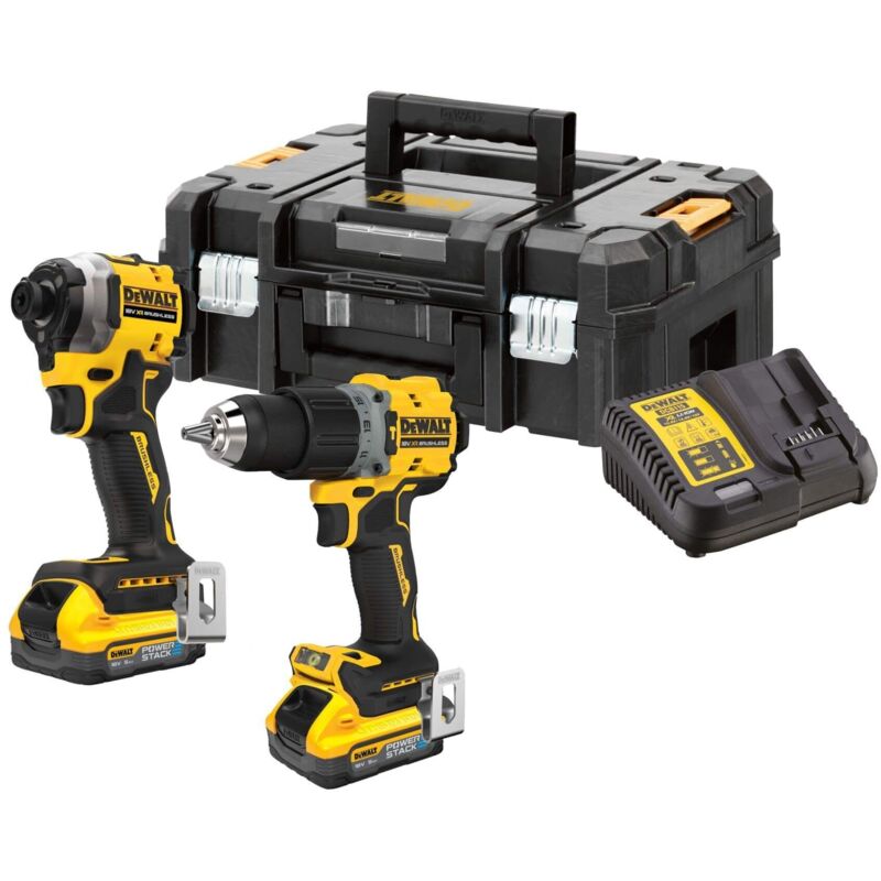 DeWALT DCK2050H2T-GB 18V XR Brushless Compact Twin Kit With 2x 5Ah Powerstack Batteries