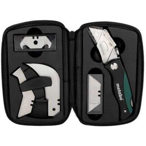 Metabo Folding Locking Utility Knife With 19 All Purpose Blades