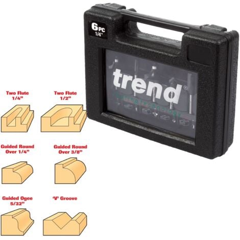 Trend TCT Router Starter Cutter Set with 1/4-Inch Shank (6-Piece)