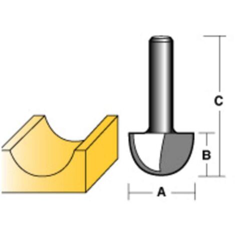 CARBITOOL CORE BOX ROUTER BIT 1/2" 1/2" SHANK