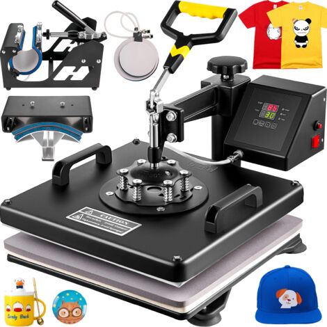 Mophorn 15 x 15 Inch Heat Press Machine 5-in-1 Combo Swing Away T-Shirt ...