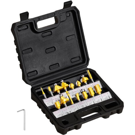 Mophorn Set di punte per router, kit in carburo da 15 pezzi per la ...