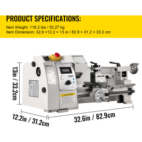 Mophorn Mini tornio per metalli 8x14 2250 PRM a velocita variabile di ...