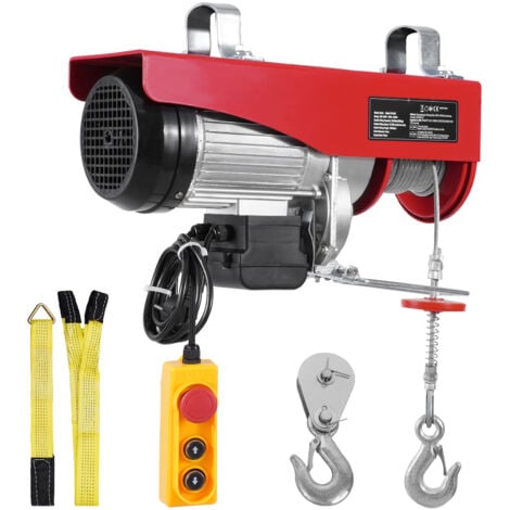 Mophorn Paranco Elettrico Doppio Cavo Carico max. 1200 kg, Telecomando ...