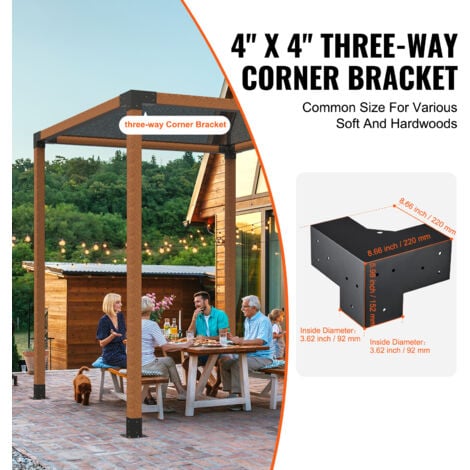 Mophorn Kit Staffe per Pergola 10x10 cm Supporto per Pali in Legno da ...