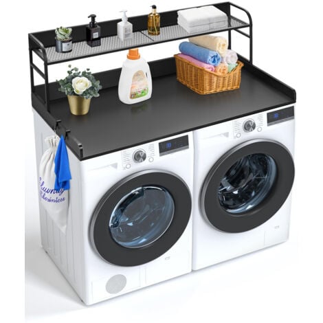 Mophorn Piano di lavoro per lavatrice e asciugatrice con ripiano a 2 livelli,piano di lavoro per ...