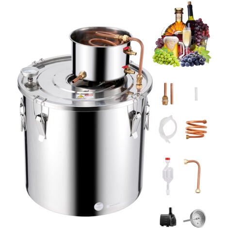 Mophorn 13,2 Gal Alambicco per Alcool, Distillatore d'Acqua in Acciaio Inox con Bobina di Rame ...