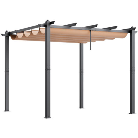 Mophorn 10'x10' Pergola esterna retrattile con tenda, Pergola in ...
