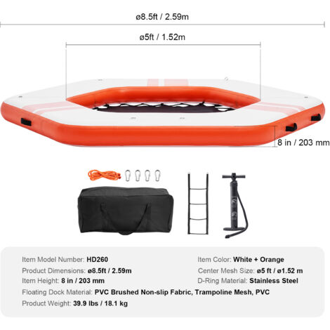 Mophorn Muelle Flotante Hinchable Plataforma de Muelle Hinchable ...