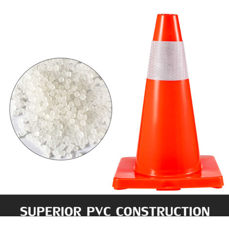 Mophorn Cono de Tráfico 20 Piezas 45,7 cm Pedestal de Obra de PVC Cono ...