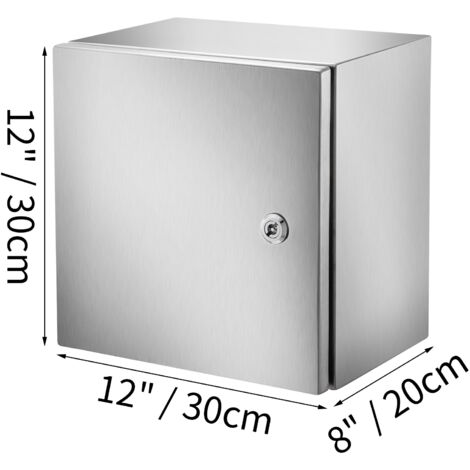 Mophorn Caja de acero inoxidable NEMA caja electrica de acero NEMA 4X de 300 x 300 x 200 mm a ...