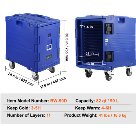 Mophorn Porta recipientes aislados para alimentos caja caliente de 90 L ...