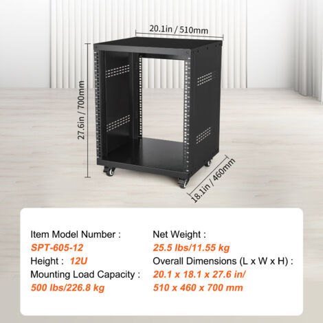 Mophorn Soporte de rack AV 12U, capacidad de 500 lb, rack de estudio de ...