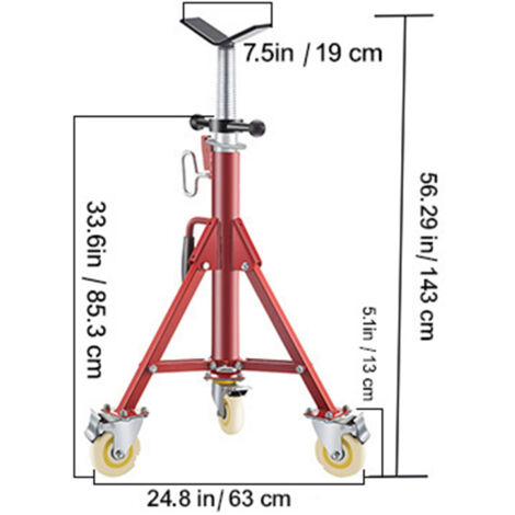 Mophorn Pipe Stand, Ajustable 28-52 pulgadas V Head Pipe Jack Stand ...