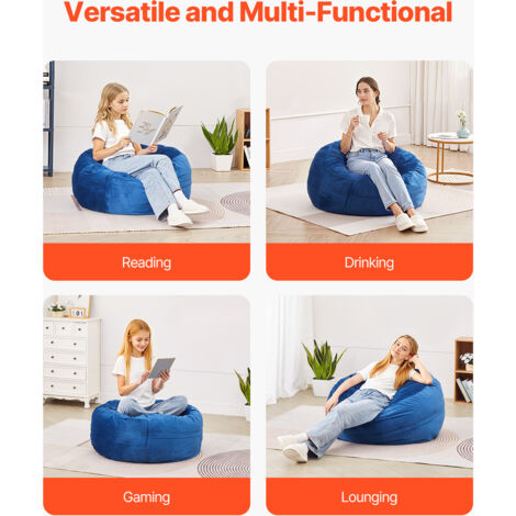 Mophorn Sillón puff redondo de 3 pies, funda extraíble y lavable ...