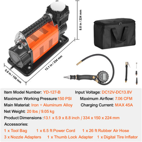 Compresor de aire de alta resistencia Mophorn de 12 V, con kit de ...