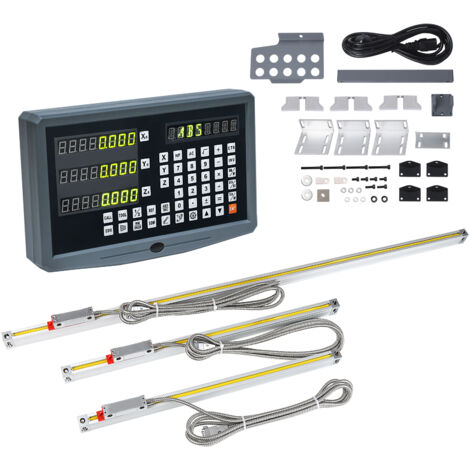 Mophorn Kit de pantalla DRO de 3 ejes con escala lineal de 16'', 18'' y 38'' de Sistema de ...