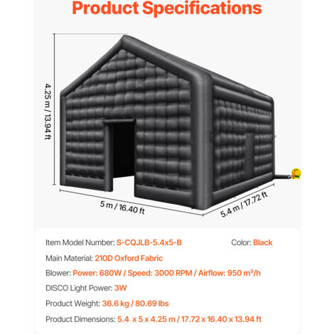 Mophorn Inflatable Disco, 19.7 x 16.4 x 12 Feet, Inflatable Party Tent ...