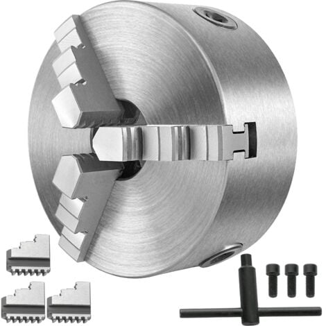 Mophorn Mandril de torno de 3 mordazas Mophorn K11-160 de 6 pulgadas, autocentrante, de acero ...